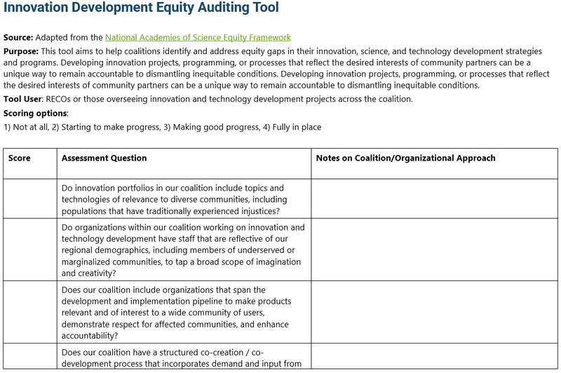 BBR CoP’s New Equity Auditing Tools for Workforce, Innovation, and ...